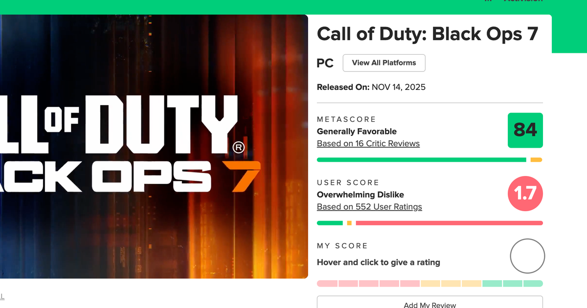 Call of Duty : Black Ops 7, pourquoi il a le plus bas score sur ...